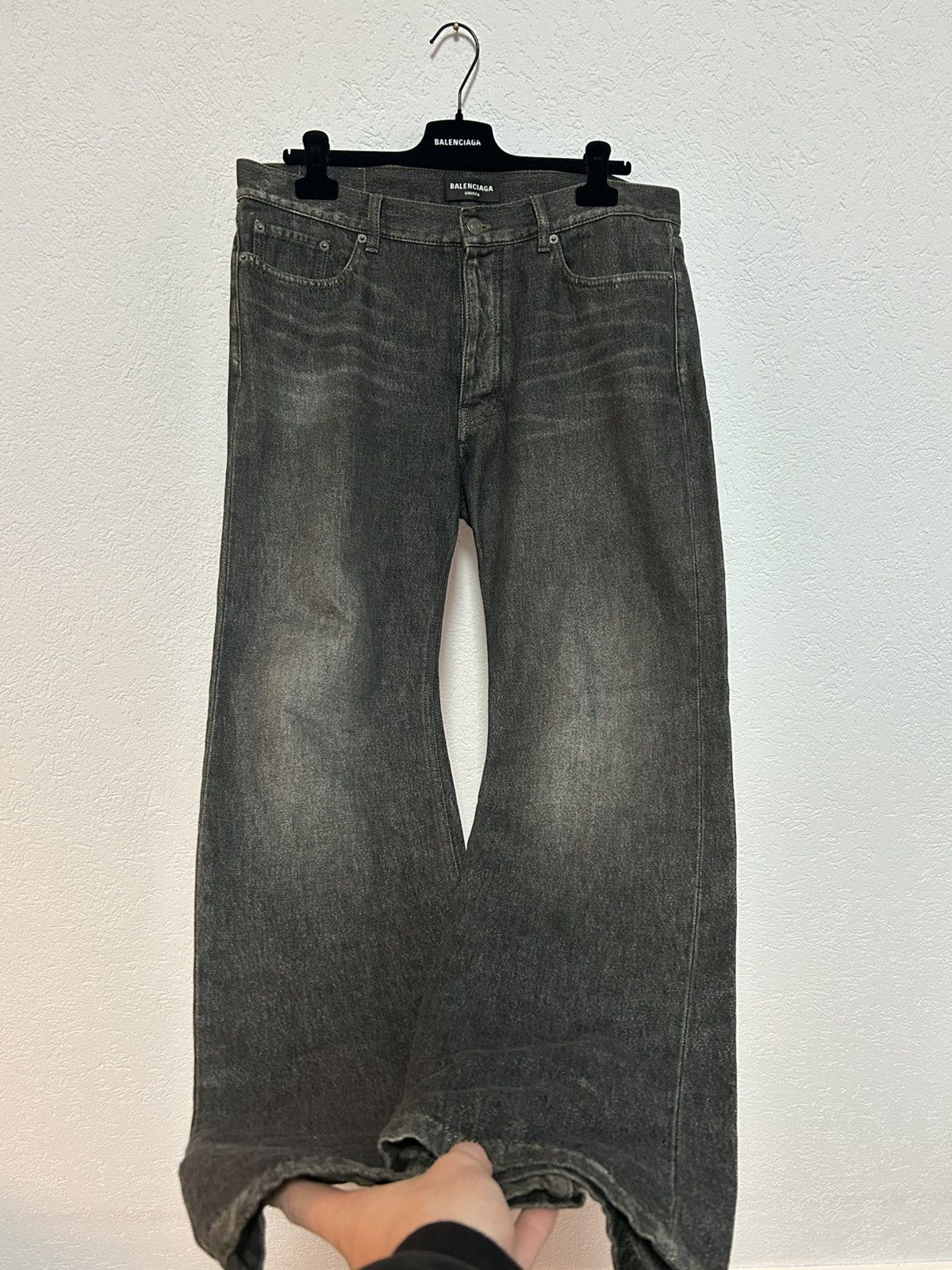 Balenciaga Balenciaga FW‘21 Slashed Straight Denim Dark Grey | Grailed