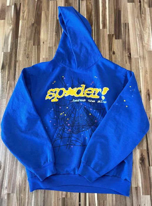 Spider Worldwide Sp5der TC BLUE HOODIE | Grailed
