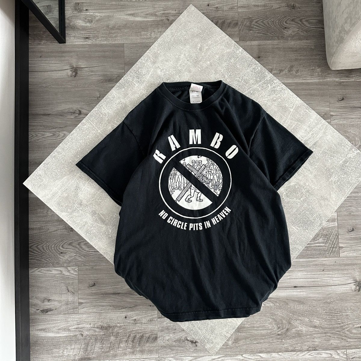 Vintage Vintage 00s Rare Rambo No Circle Pits In Heaven tee Jesus OG ...