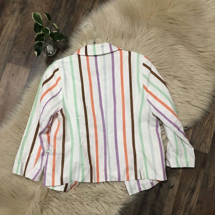 Other ModCloth Sophistication Stripe Open Front Linen Blend Blazer ...