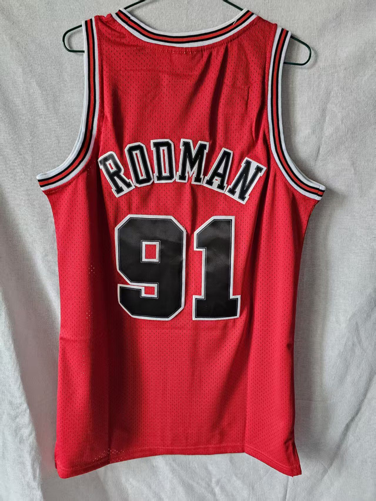 NBA Bulls #91 Dennis Rodman Jersey Red | Grailed