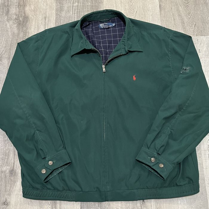 Polo Ralph Lauren VTG Polo Ralph Lauren Green Full Zip 90s Harrington Jacket | Grailed