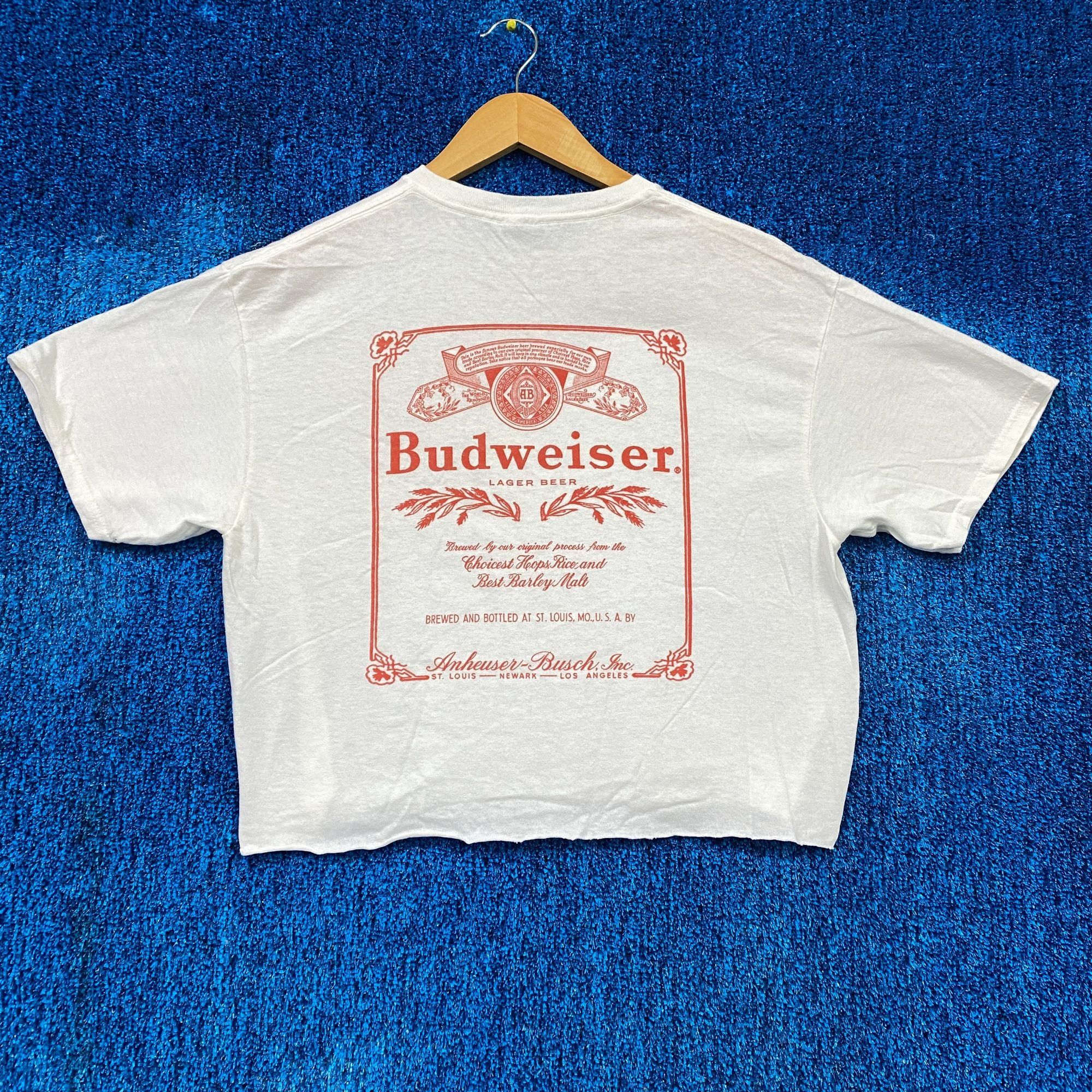 Very Rare Budweiser Lager King of Beers Label Crop Top M | Grailed