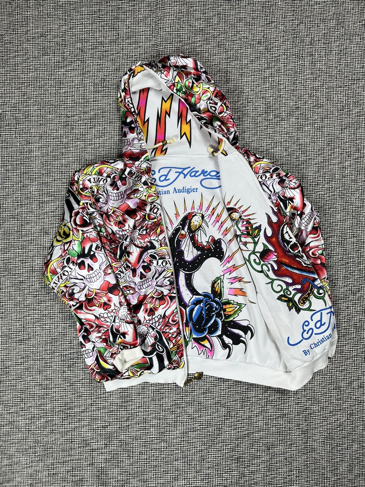 Ed Hardy × Streetwear × Vintage Y2K Ed Hardy reversible panthers hoodie ...