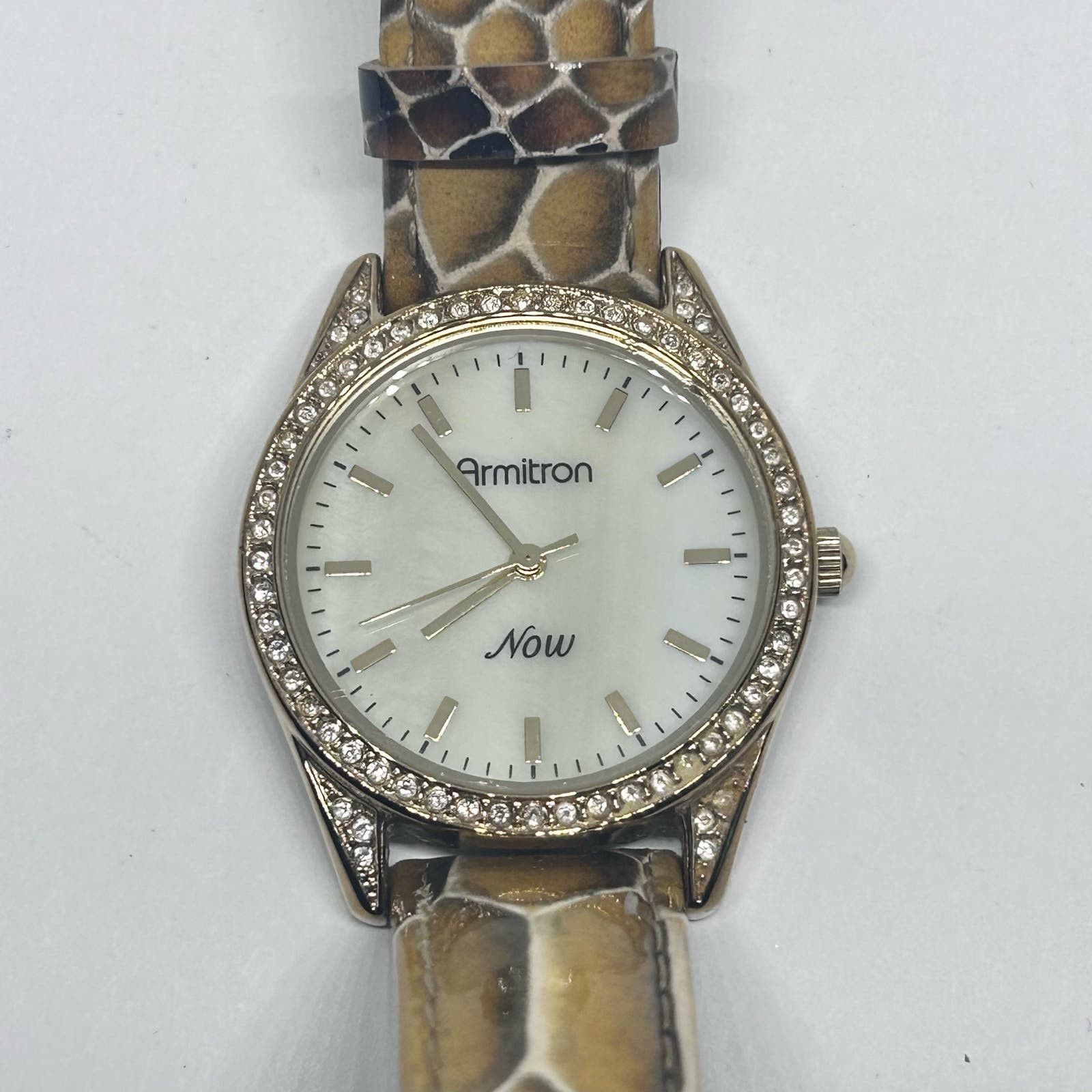 Other ARMITRON Y121E Mother Pearl Face Snake Leather Watch | Grailed