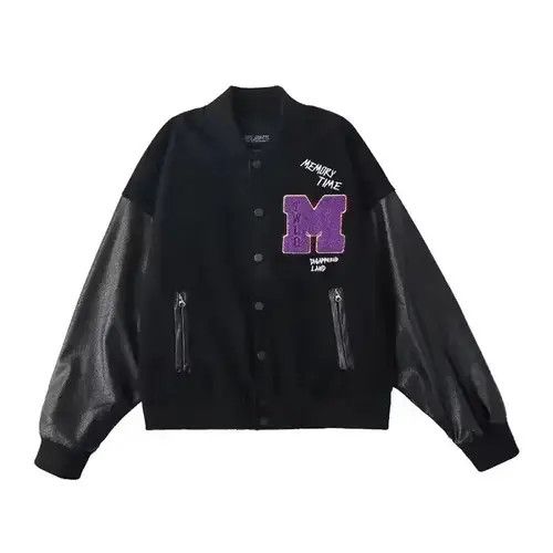Bomber Jacket MONEY Embroidery Patch Graphic Black Varsity Jacket | Grailed