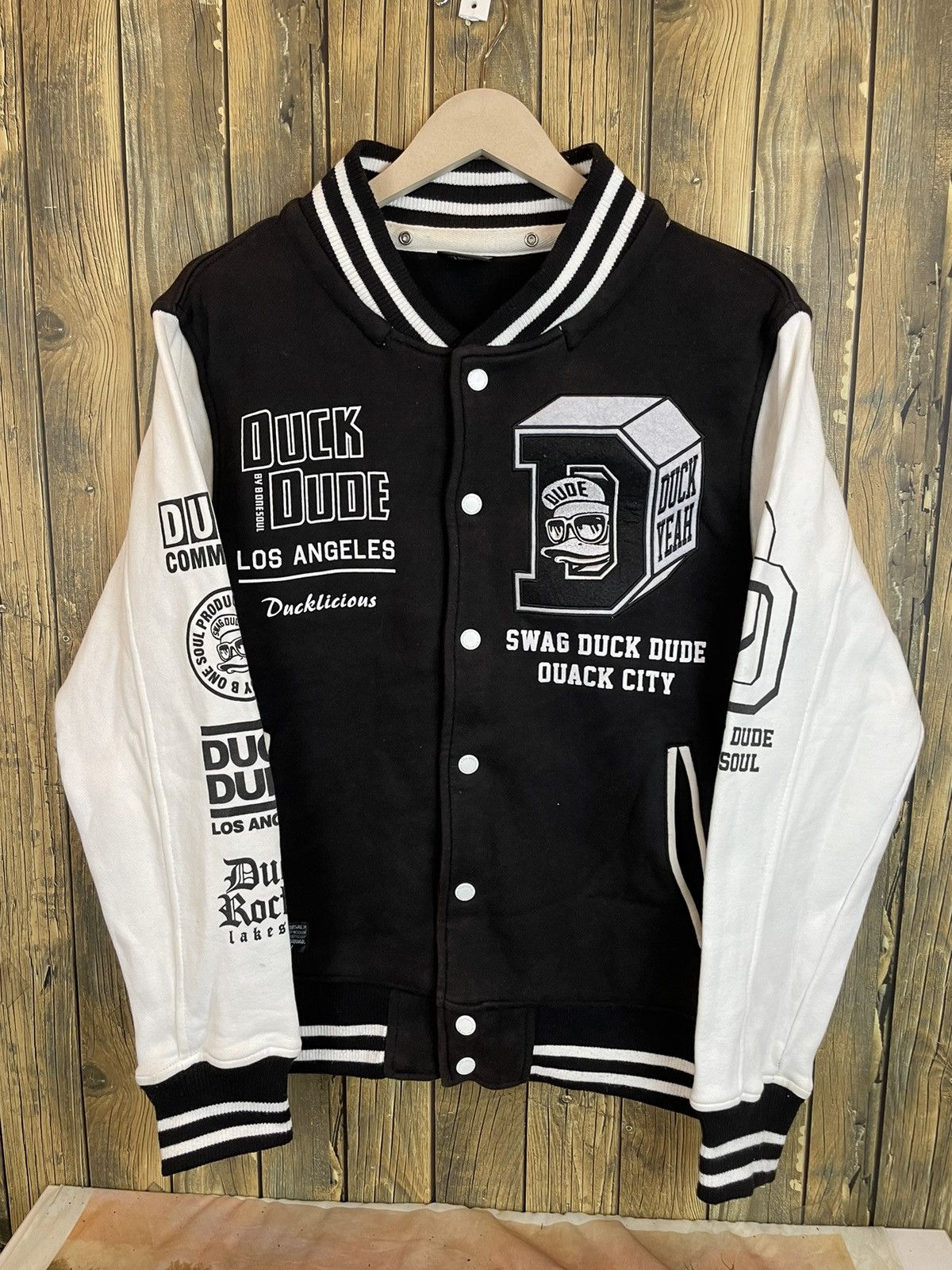 Vintage Rare B One Soul Duck Dude Varsity Jacket | Grailed
