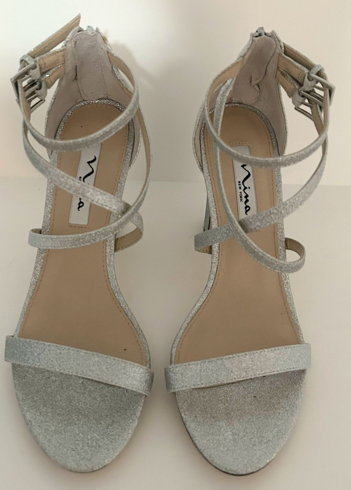 Other Nina Shari Silver Glitter Double Buckle Heels | Grailed