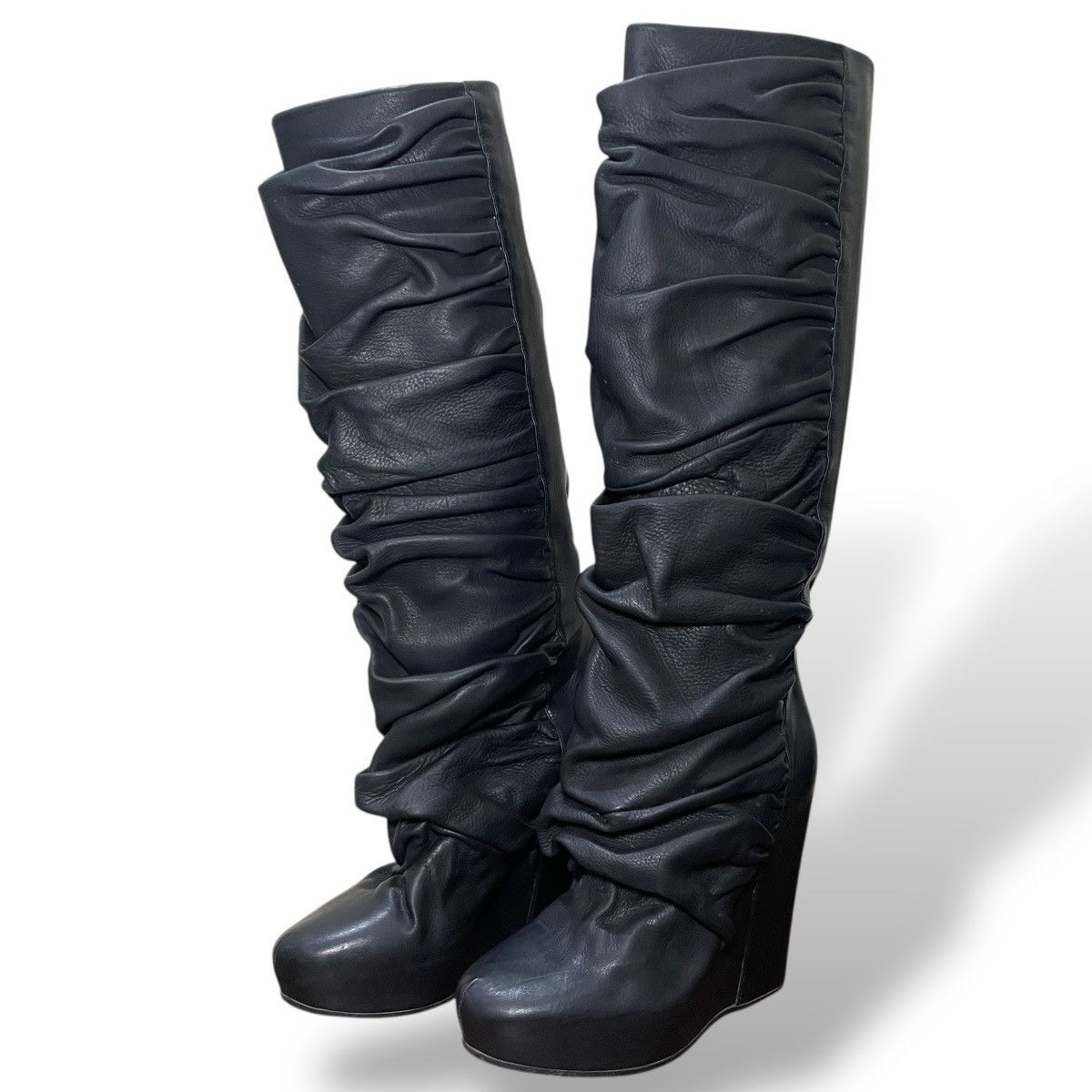 Maison Margiela RARE Maison Margiela Archive Slouch Wedge Knee-high ...