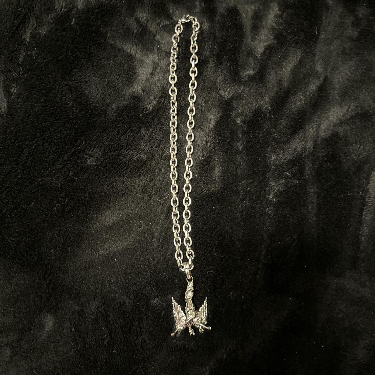 Other hard jewelry "XL fallen angel" pendant w mini hermes chain | Grailed