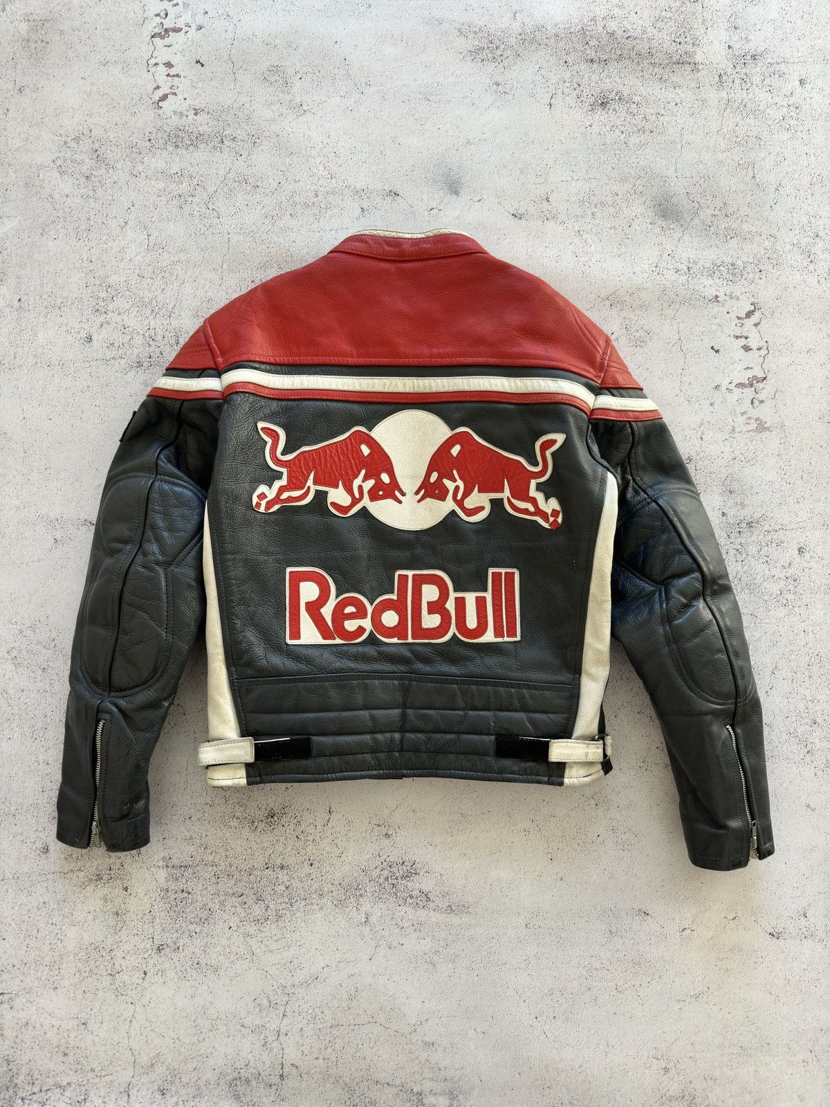 Red Bull × Vintage Vintage Red Bull Leather Racing Jacket V0127 | Grailed