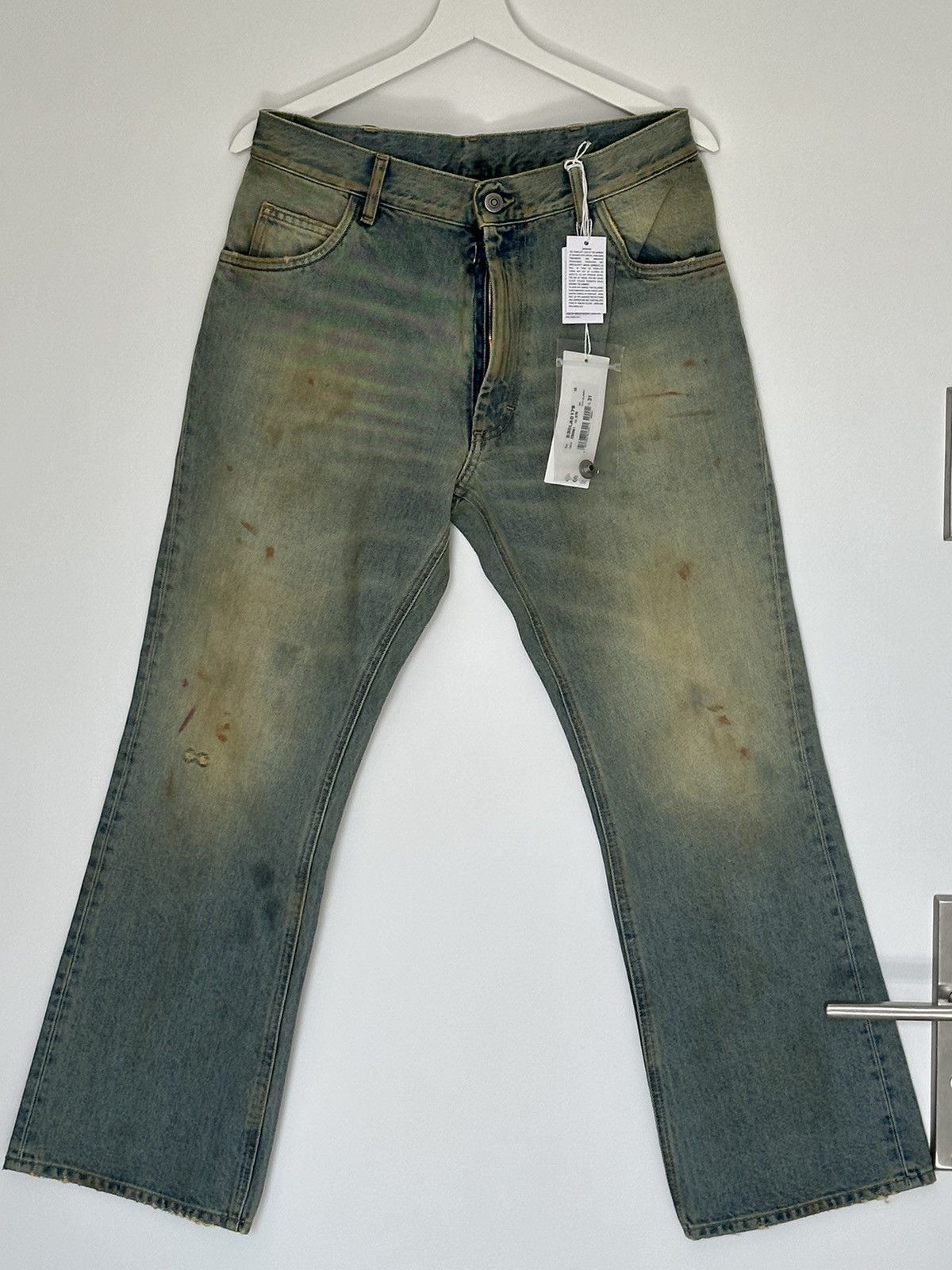 Maison Margiela Maison Margiela distressed denim pant dirty wash jeans ...