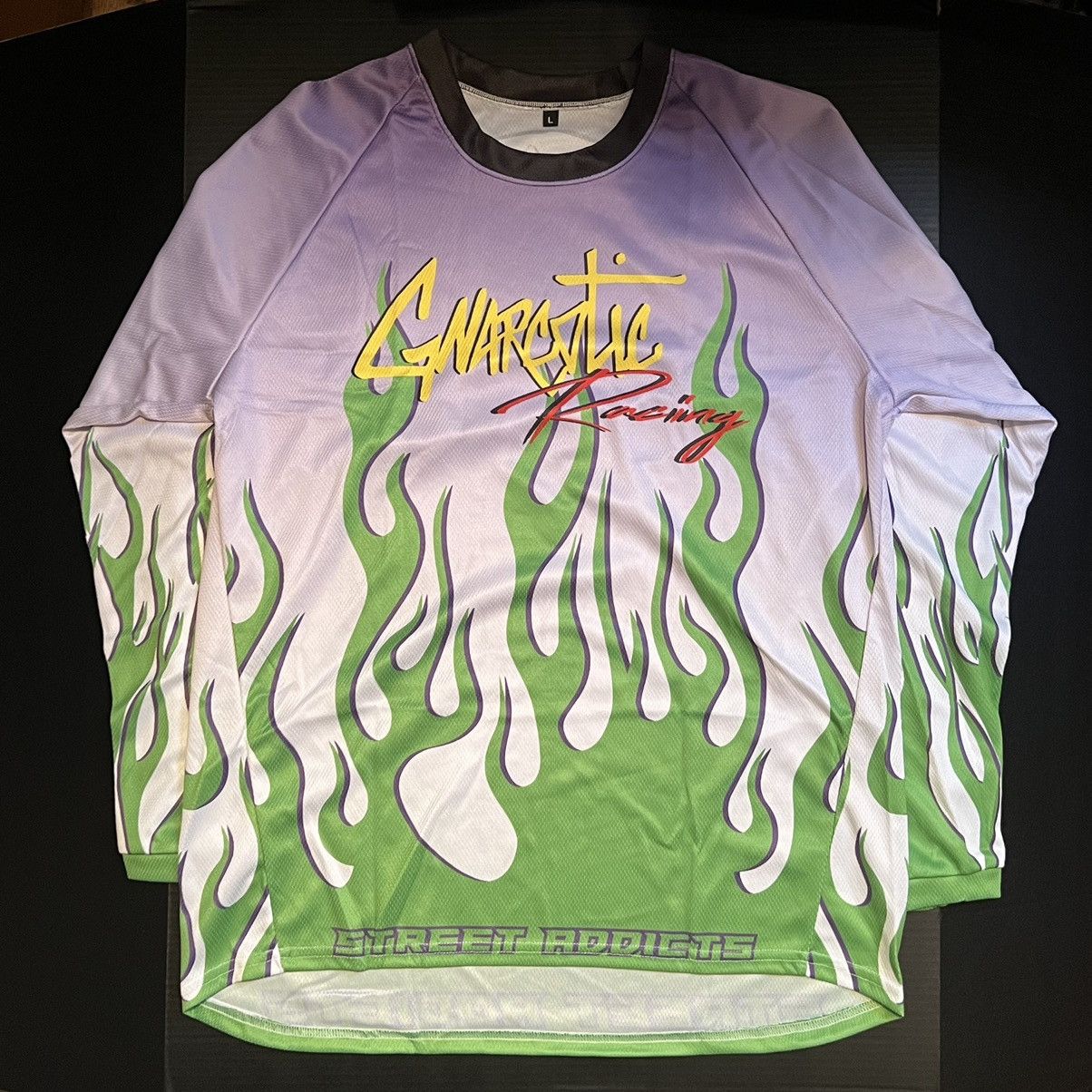 Gnarcotic × Half Evil × Ransom Clothing Gnarcotic Racing Green Flame ...