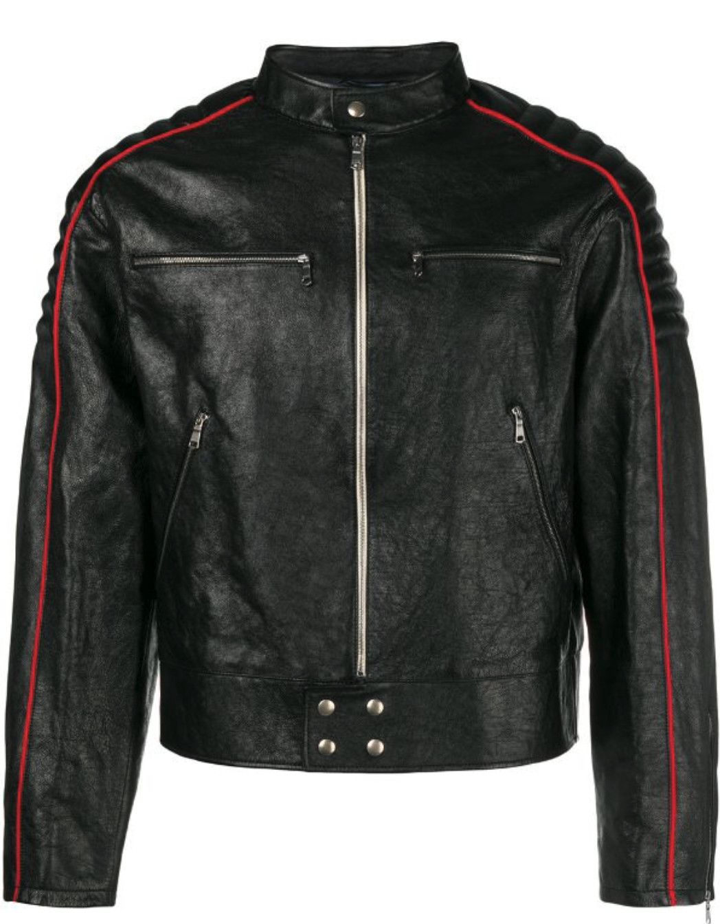 Gucci Print Leather Motorcycle Jacket Black | Grailed