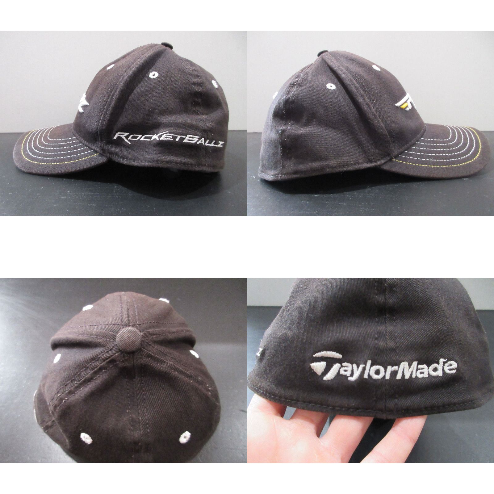Vintage Taylormade Hat Cap Fitted Adult Small Black White RBZ Golf ...