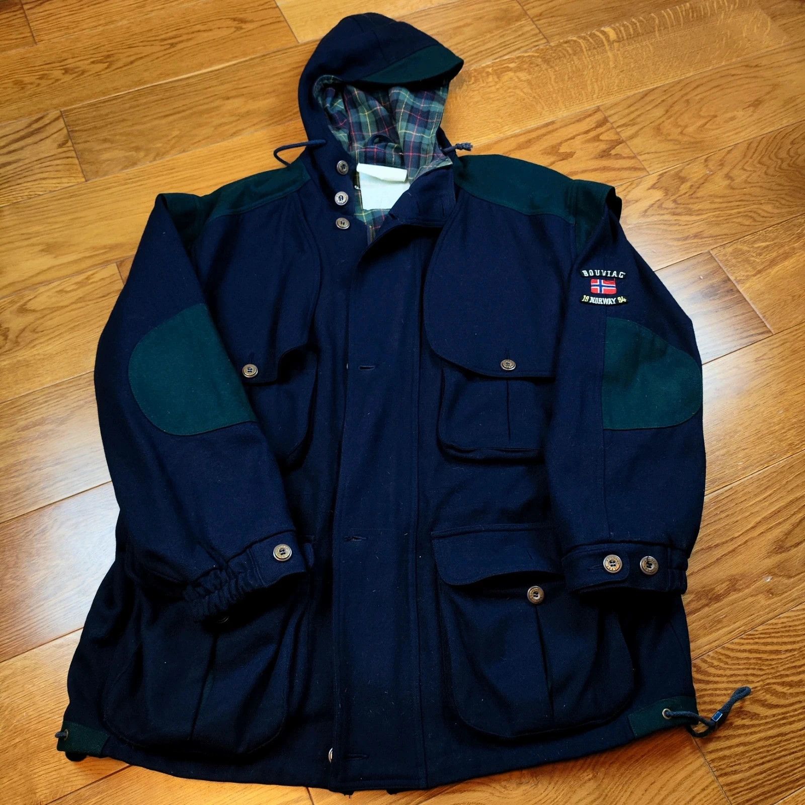 Vintage Bouviac L-XL Norway Wool Coat Jacket Navy 90s rare retro | Grailed