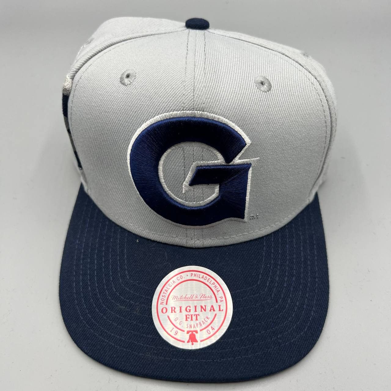 Mitchell & Ness Georgetown Hoyas NCAA Hat Snap back Cap Gray Navy Men | Grailed