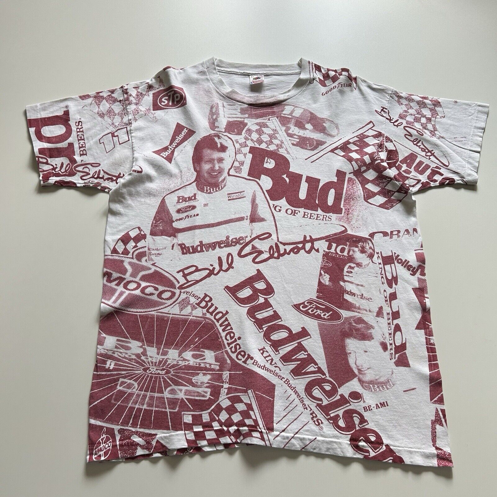 Budweiser × NASCAR × Vintage Vintage 90s Budweiser Nascar Bill Elliot ...