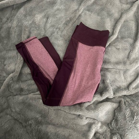 Fabletics Fabletics burgundy pink color block leggings mesh sz xl | Grailed