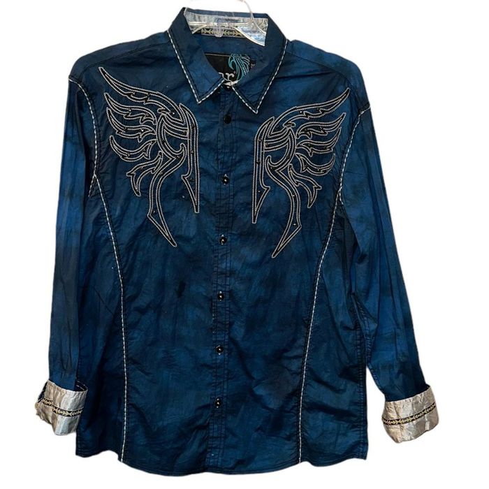 Roar Men's Roar Signature Embroidered Western Button Down Shirt | Grailed
