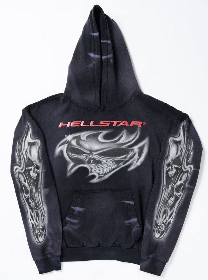 HELLSTAR Hellstar Hoodie Airbrushed Skull Hoodie size Large | Grailed