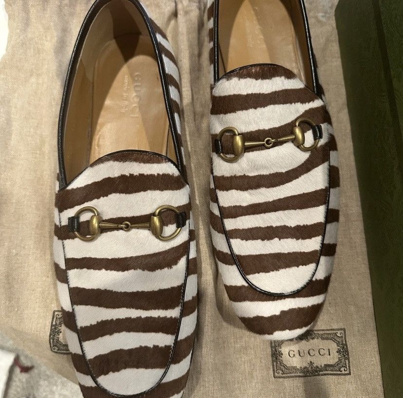 Gucci Gucci Jordaan Horsebit Loafer Zebra Animal Pony Hair Preppy | Grailed