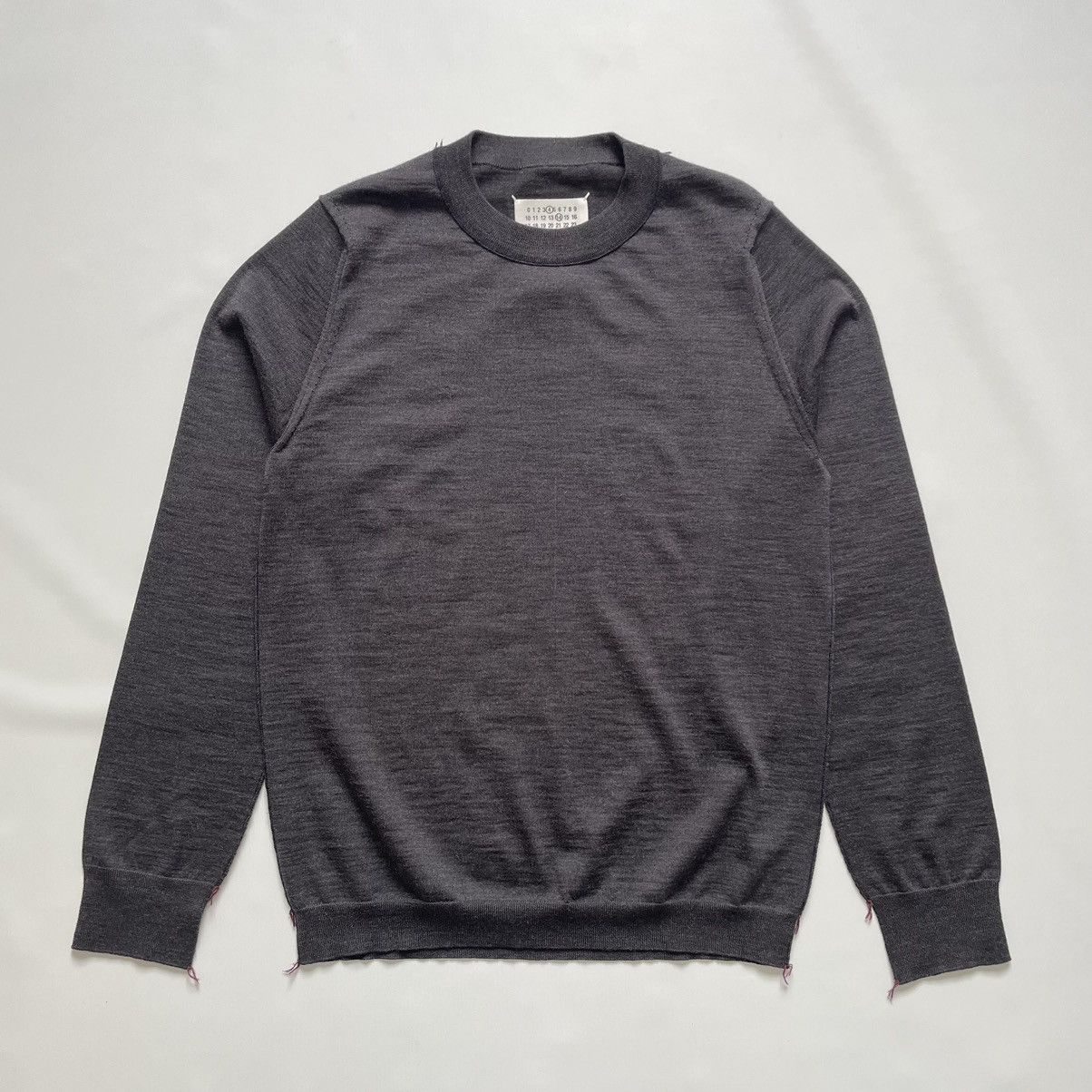 Maison Margiela A/W 23 Gray Wool Inside Out Seam Sweater | Grailed