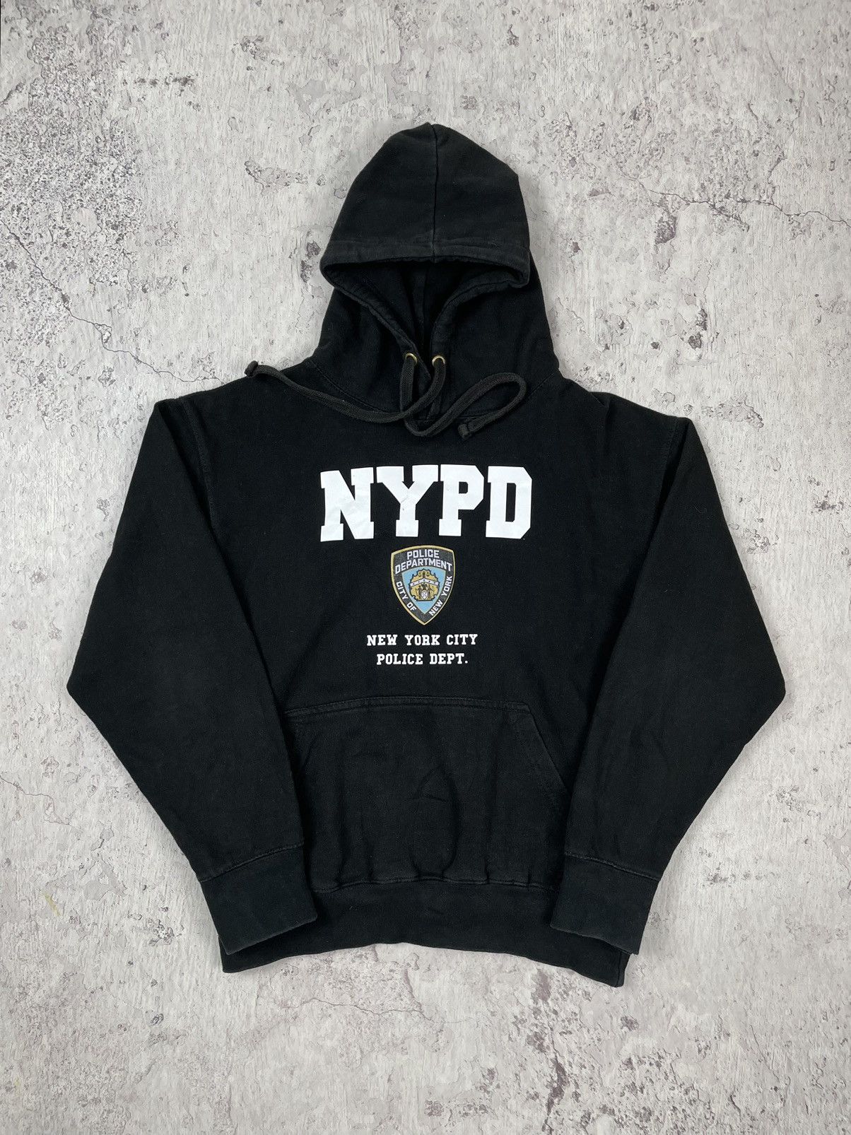 Vintage VTG New York Police Department NYPD Big Logo Black Hoodie | Grailed