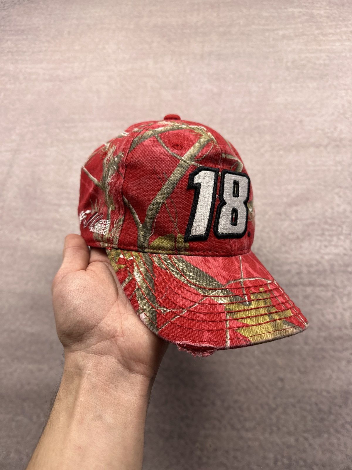 Realtree Rare Nascar Racing Number 18 Realtree Red Hat Cap | Grailed