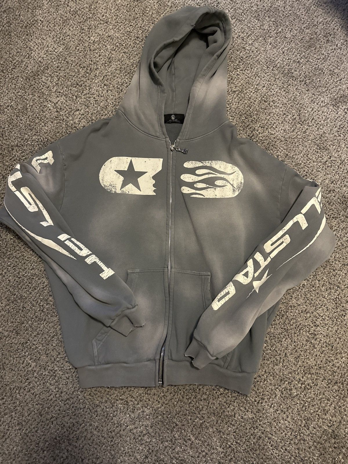 HELLSTAR Hellstar studios grey zip up | Grailed