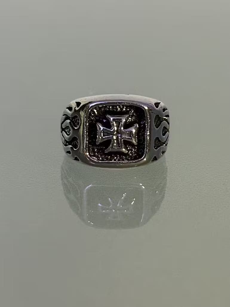 Vintage Silver Fire Cross Ring | Grailed
