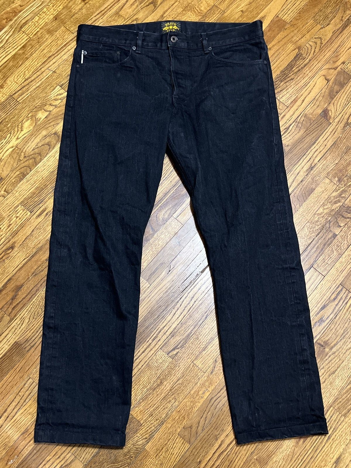 Brave Star Selvage Brave Star True Straight Black Denim Selvedge Jeans ...