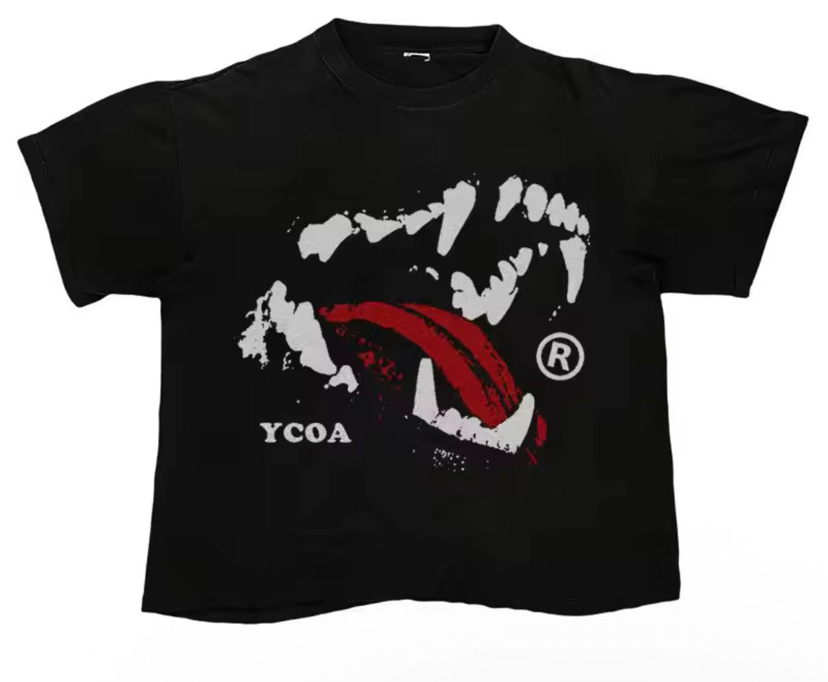 Japanese Brand Gothic 90s Streetwear Goth Tooth Print T-Shirt Punk Tees ...