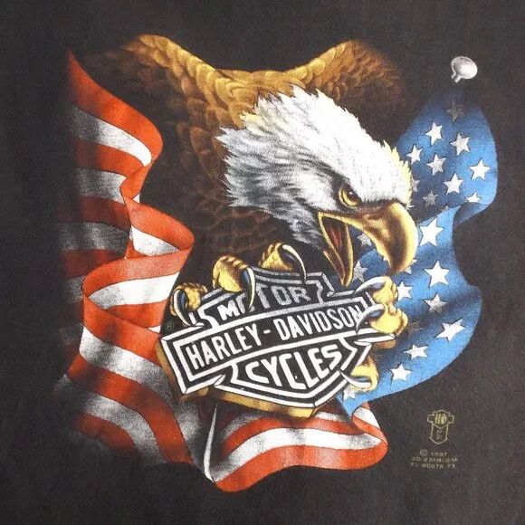 Harley Davidson HARLEY Tshirt, M, 3D EMBLEM, Screaming Eagle, Single ...