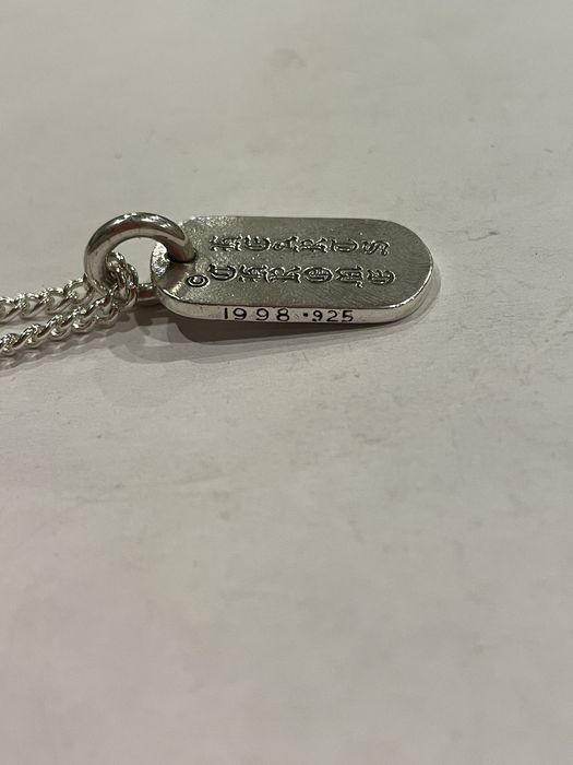 Chrome Hearts Chrome Hearts Cemetery Cross Logo Dog Tag Chain Necklace ...