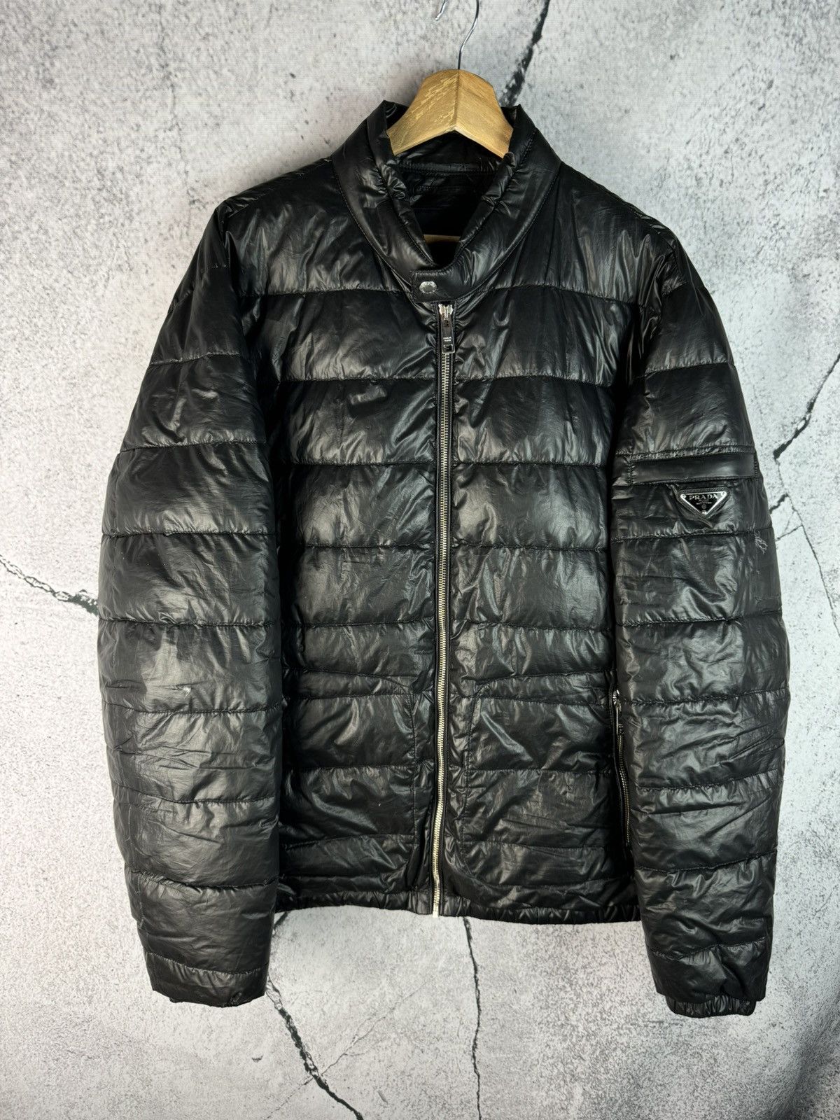 Prada PRADA Puffer Down Triangle Logo Jacket | Grailed