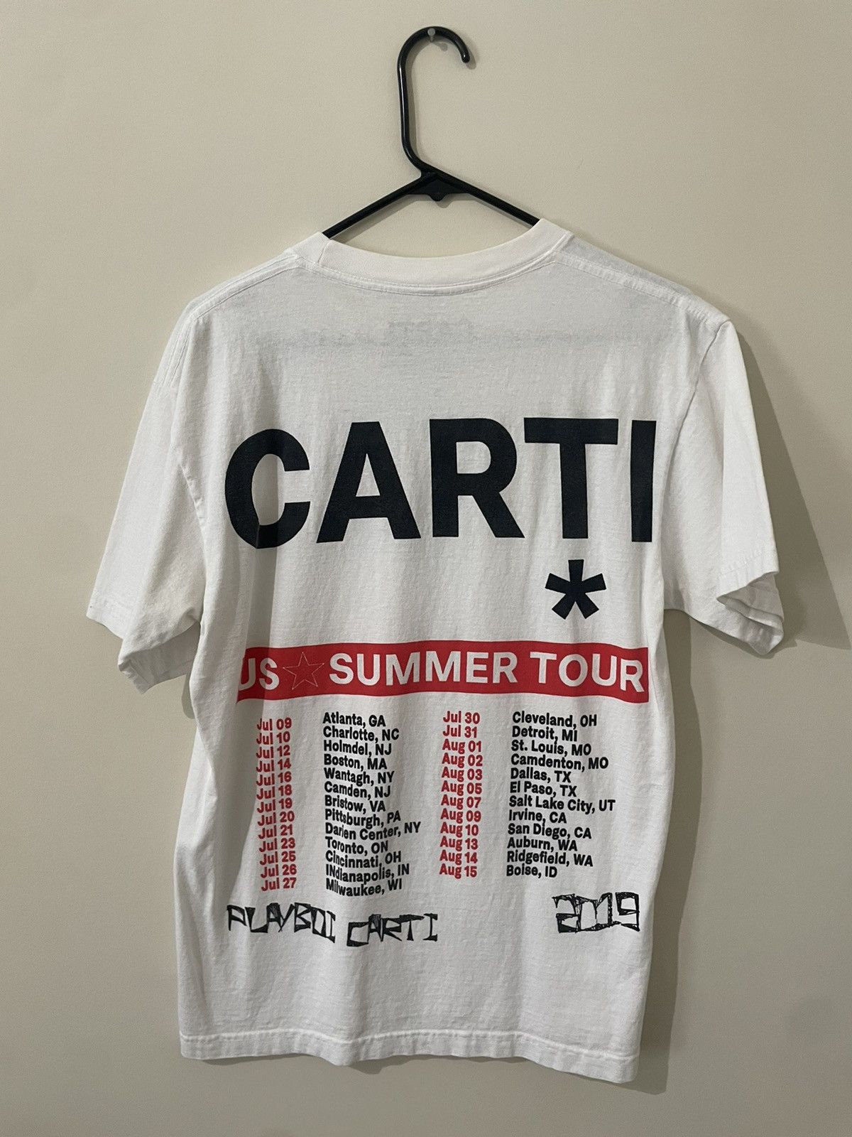 Playboi Carti Playboi Carti US Summer Tour Middle Finger Tee | Grailed