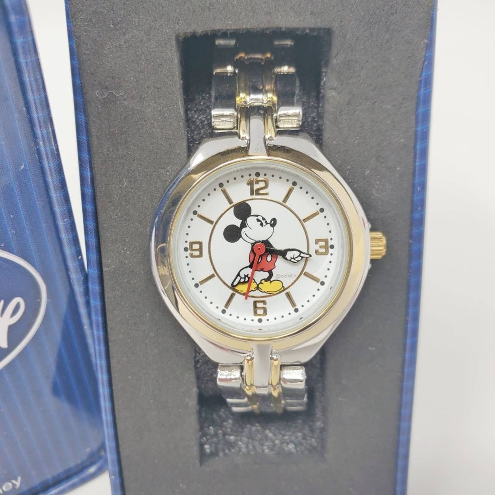 Disney Disney Mickey Mouse Gold and Silver Metal Band Watch NIP | Grailed