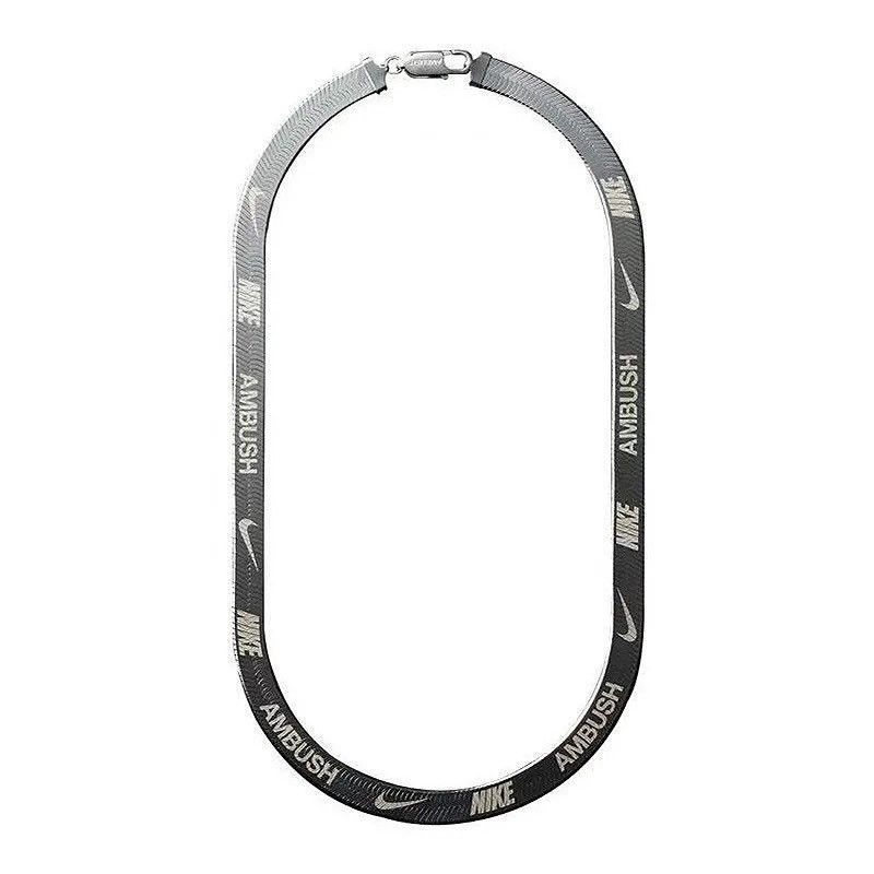 Nike × Streetwear × Vintage Nike Swoosh Steel Necklace Herringbone ...