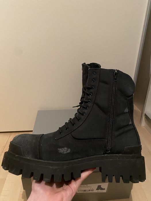 Balenciaga Strike Boots Canvas | Grailed