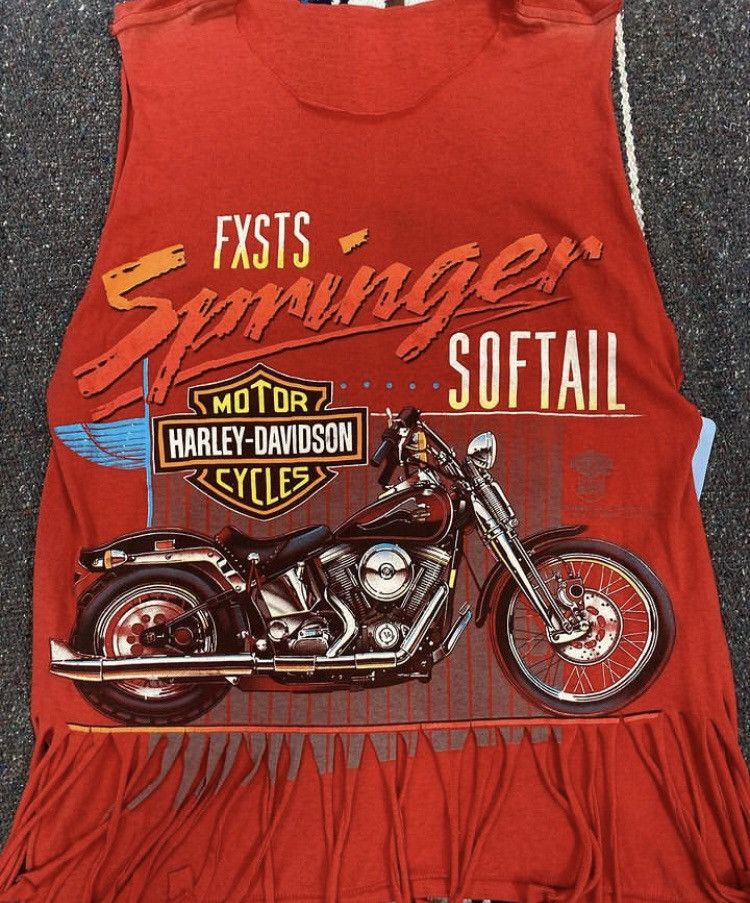 Vintage Vintage Harley Davidson Springer, softail fringe tank. | Grailed
