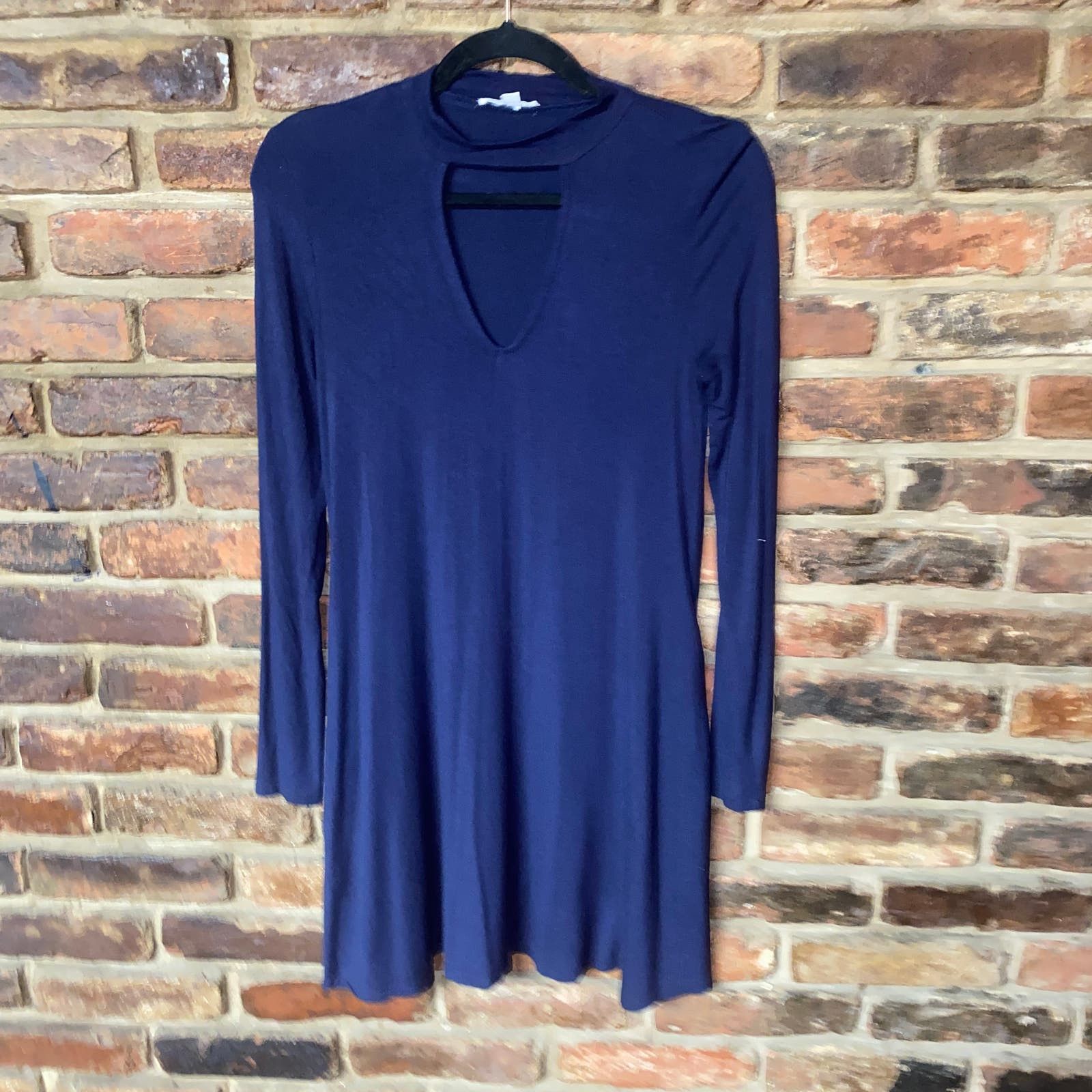 Other Socialite Navy Blue Long Sleeve Keyhole Mini Dress Small | Grailed