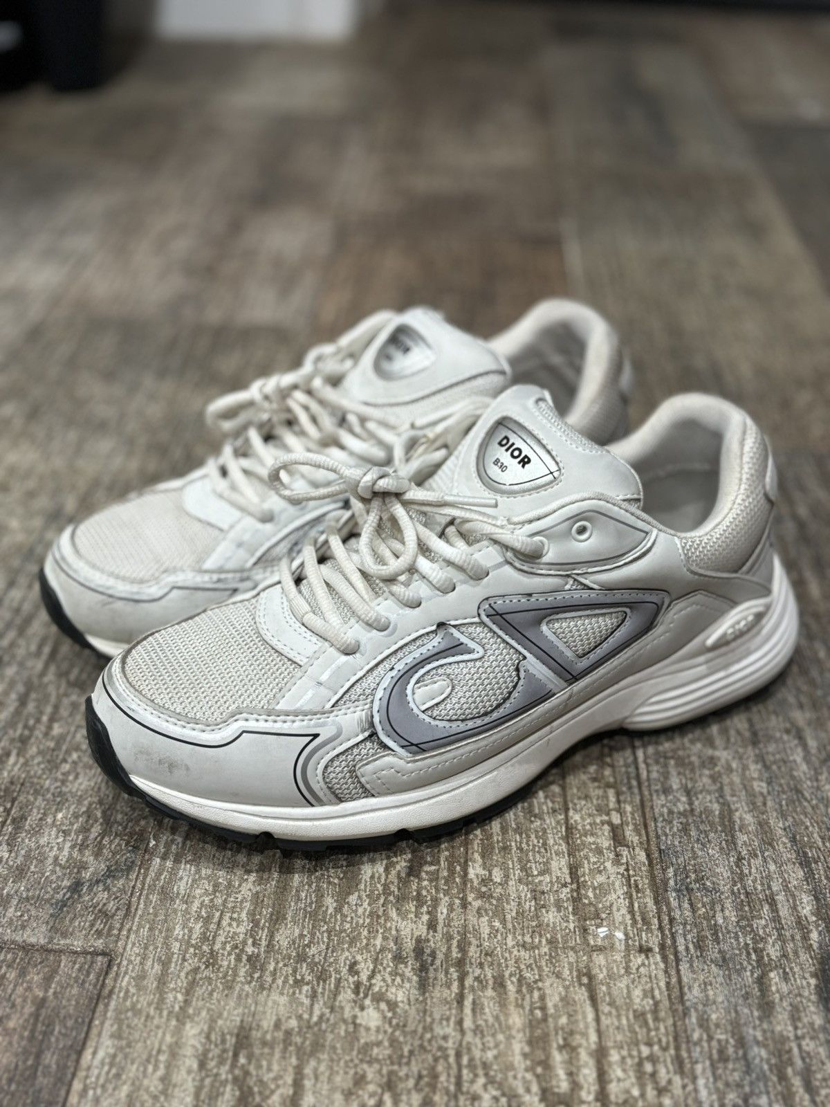 Dior White Silver CD B30 Sneakers | Grailed