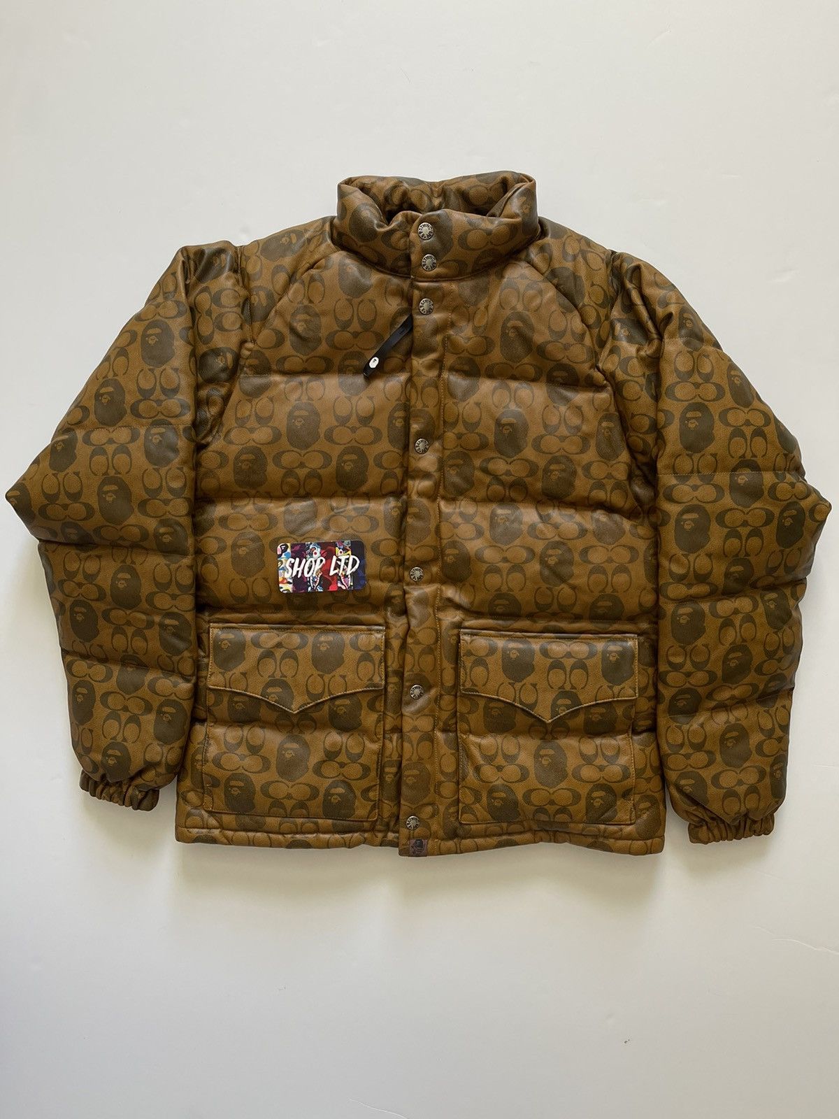Bape × Coach A Bathing Ape X Coach Leather Down Jacket | Grailed