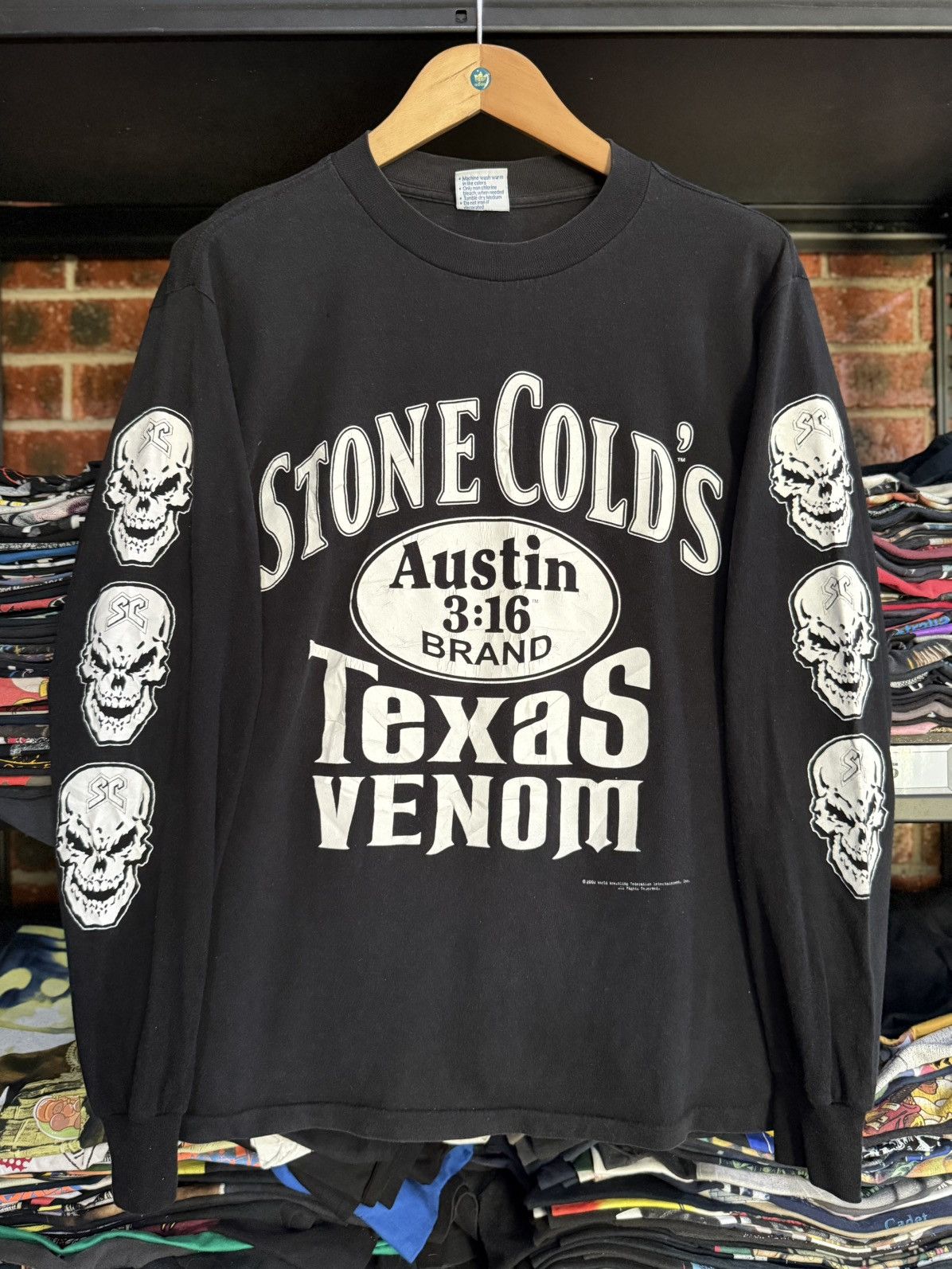 WWF Rare Vintage Stone Cold Texas Venom Austin Brand Faded Tee | Grailed
