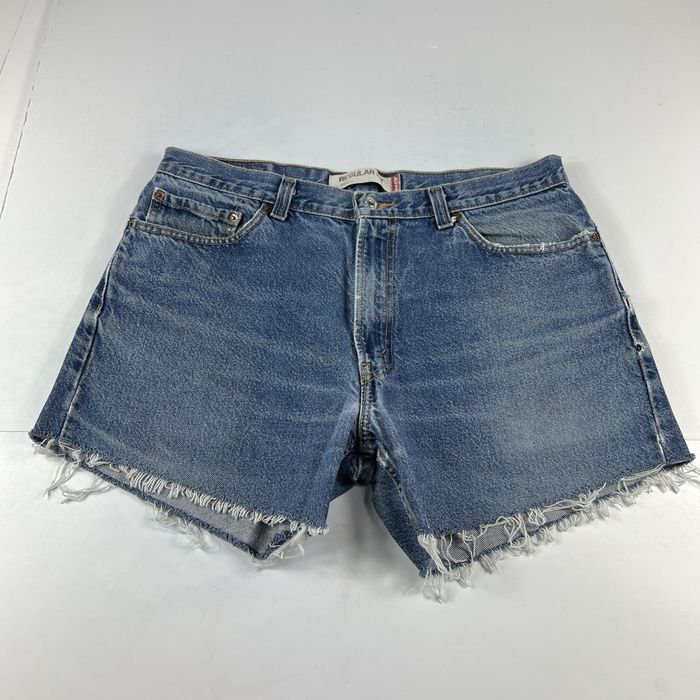 Levi's Levi's Jean Shorts 505 Blue Cut Off Whisker Denim Jorts | Grailed
