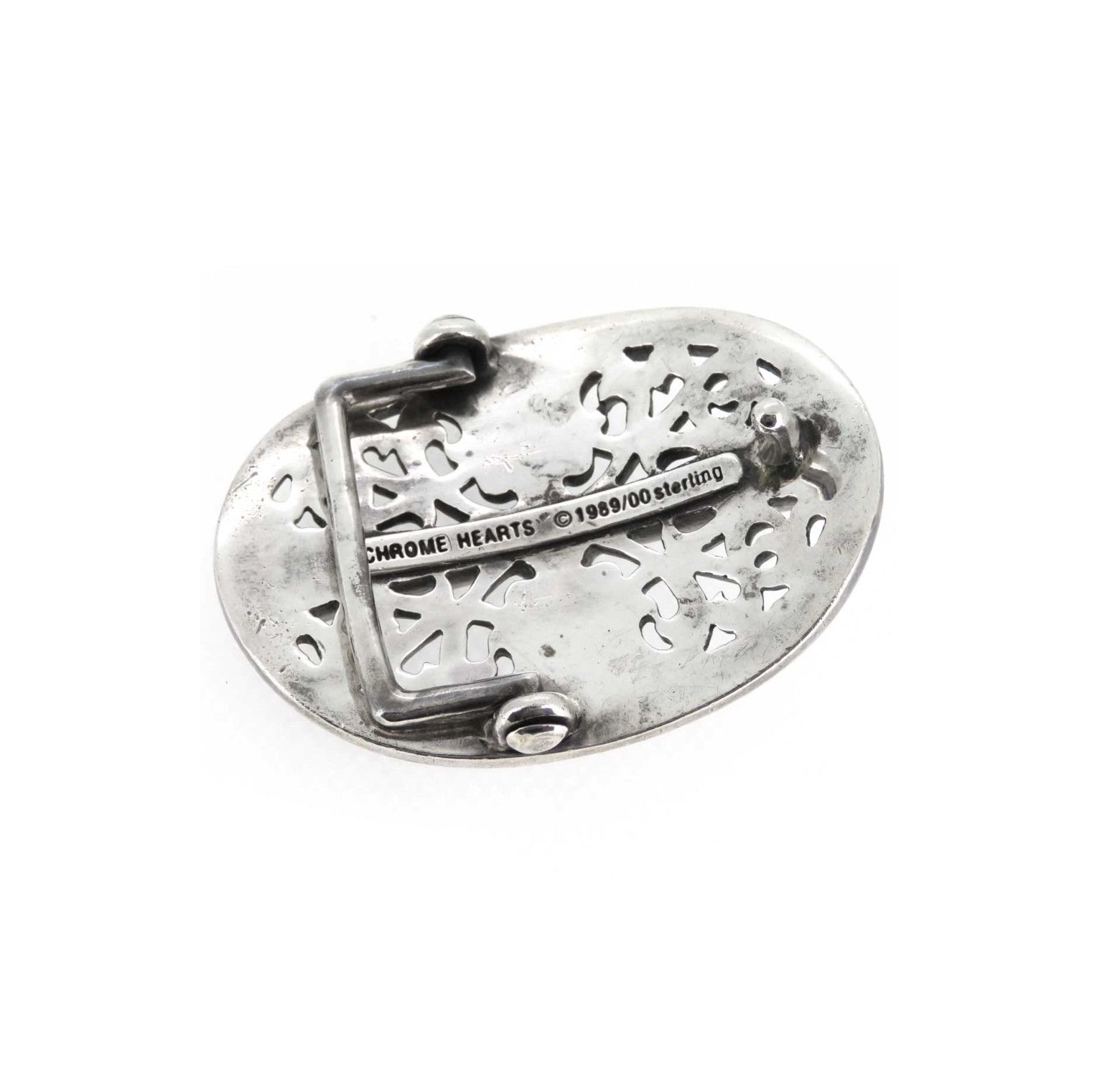 Chrome Hearts CHROME HEARTS OVAL LEATHER BELT BUCKLE | Grailed