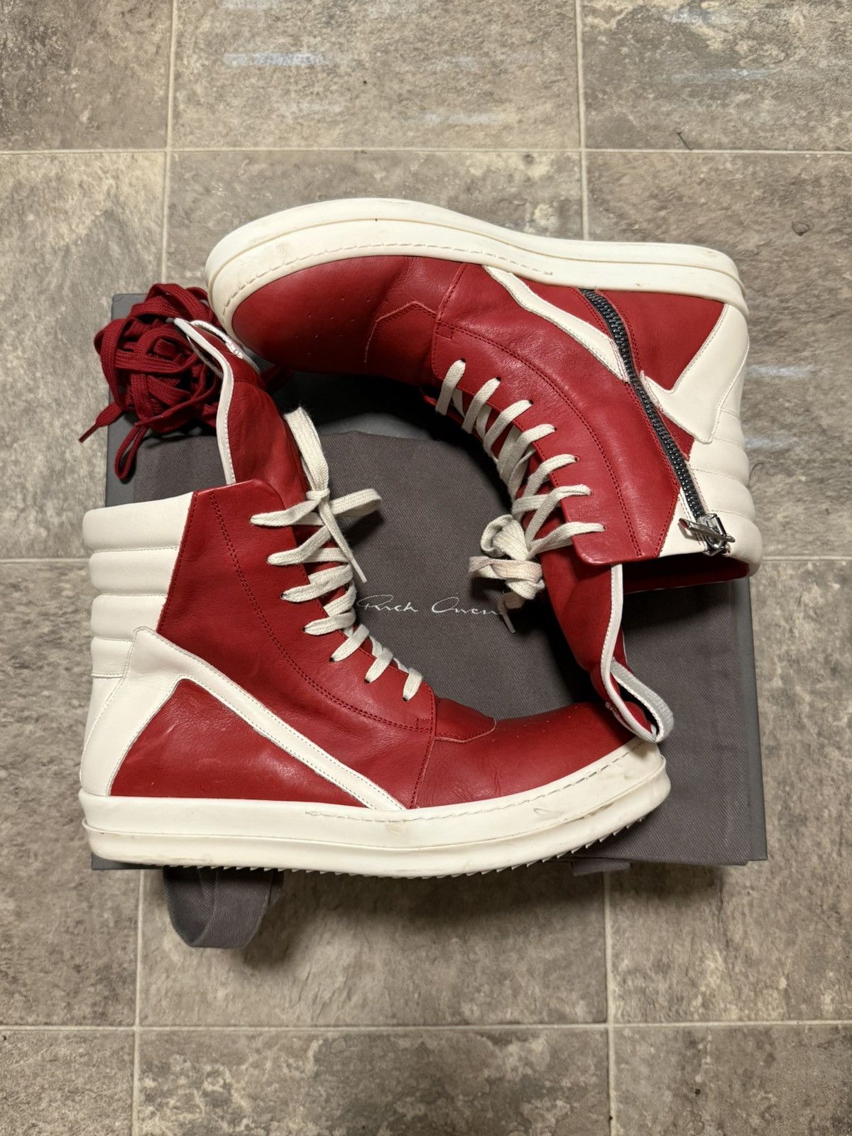 Rick Owens Rick Owens Mainline Red Geobaskets | Grailed