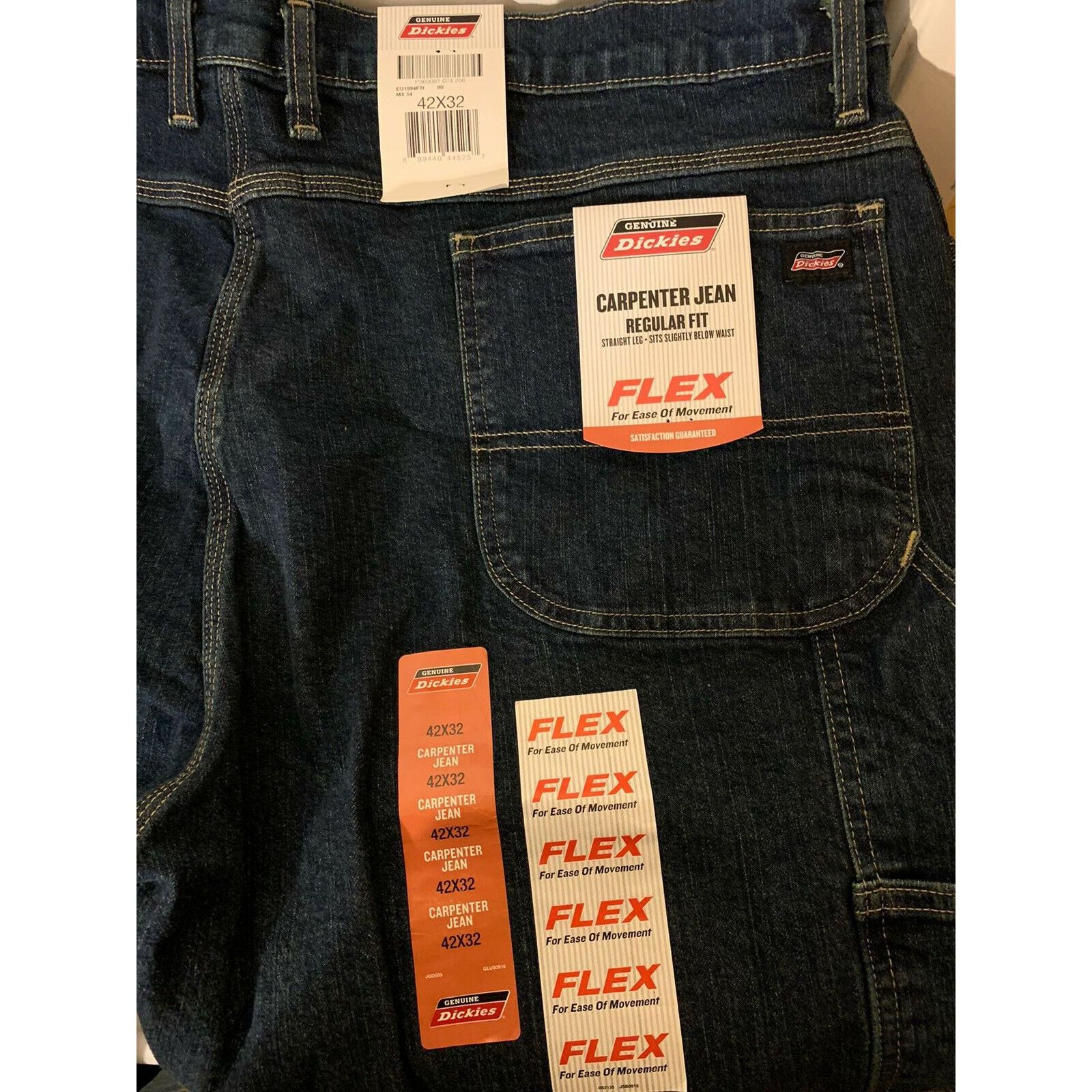 Dickies New Genuine Dickies Men's Flex Denim Carpenter Jean 42 X 32 ...