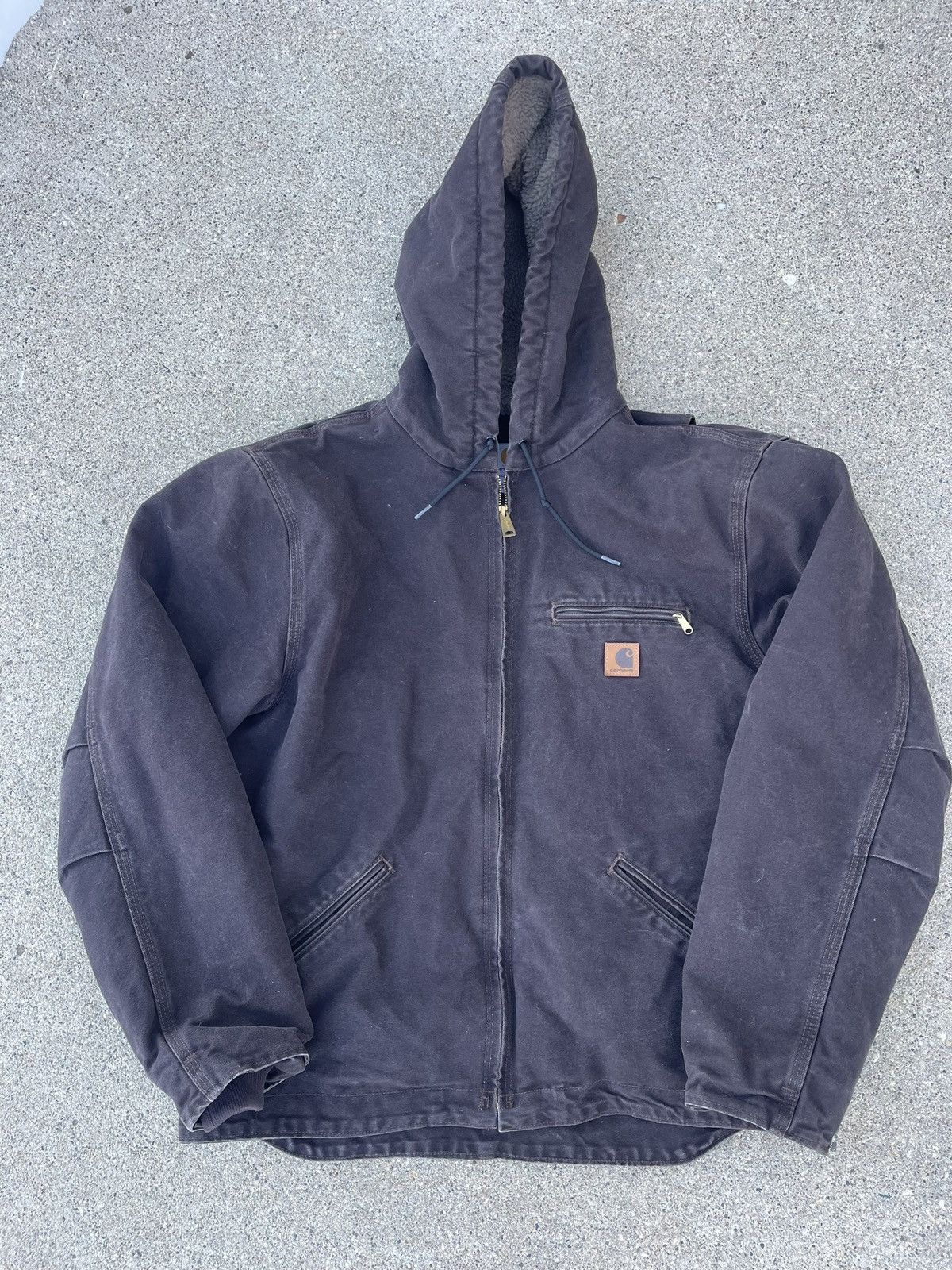 Vintage Vintage Carhartt Mocha Brown Sherpa Lined Hooded Jacket | Grailed